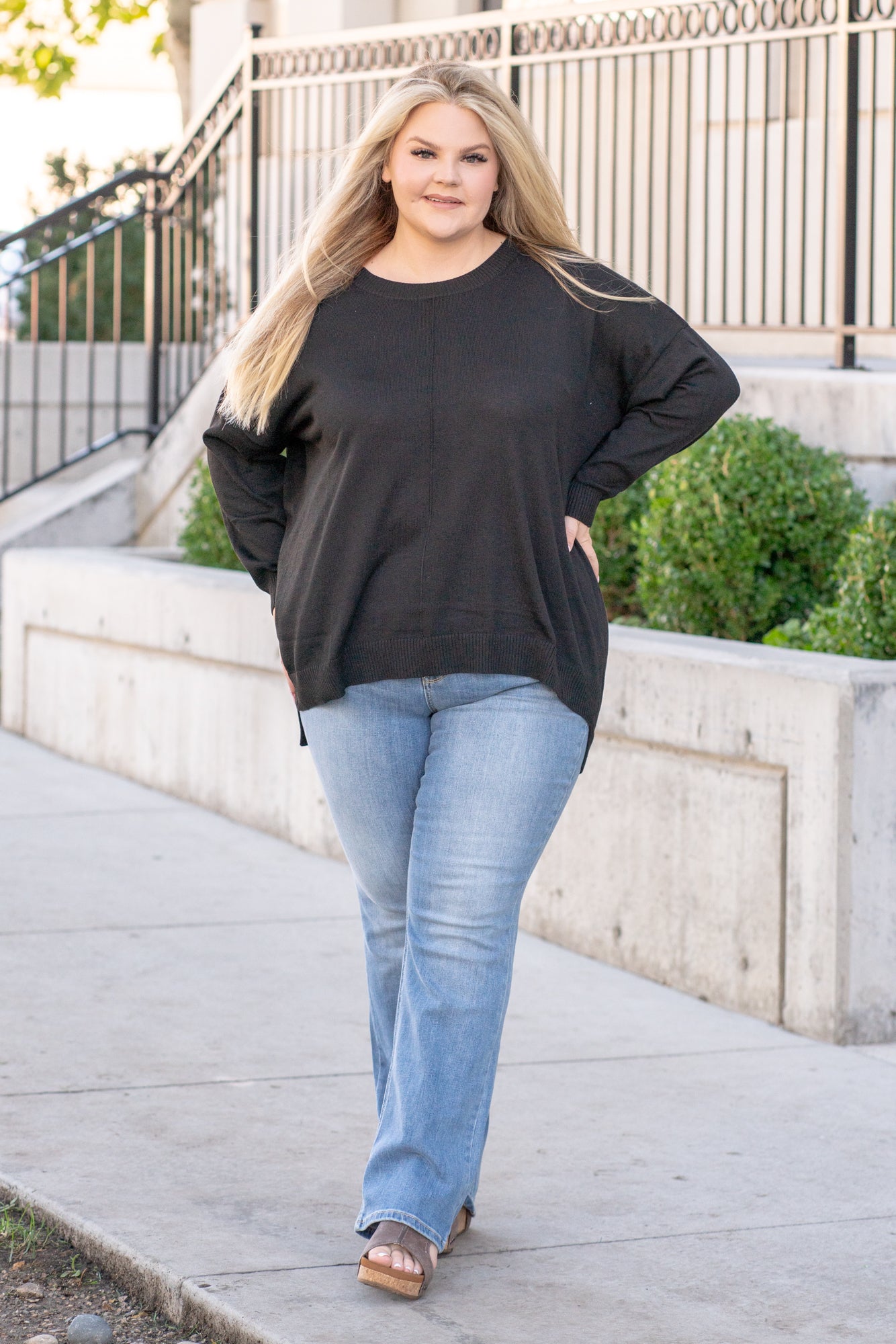 Blu Pepper | Anna Shoulder Sweater - PTW1058-Black – American Blues