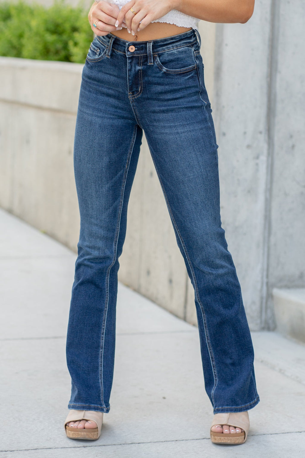 VERVET | Little Sunshine High Rise Flare Dark Blue Jeans T5351 ...