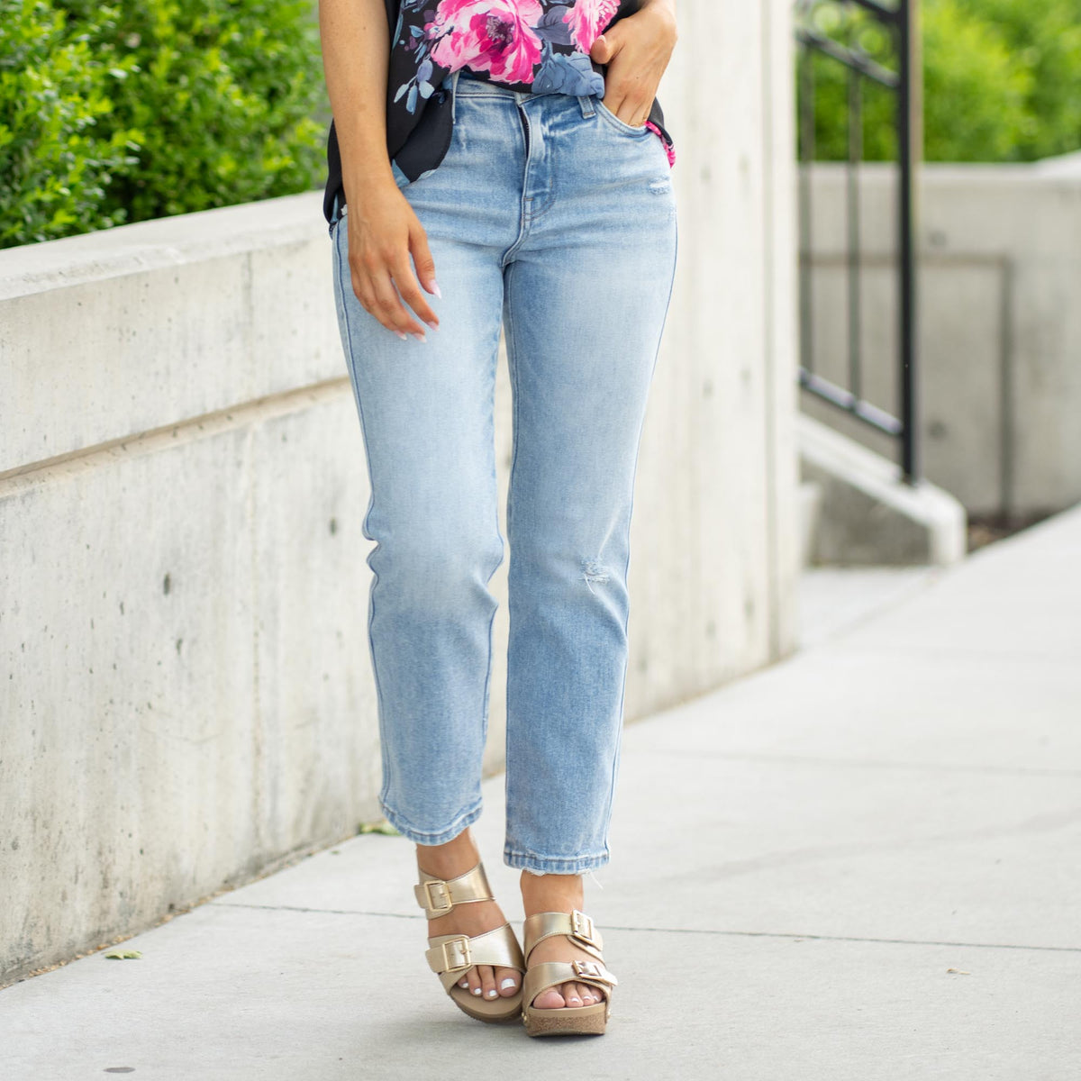 Flying Monkey | Boatload High Rise Distressed Hem Crop Straight Leg ...