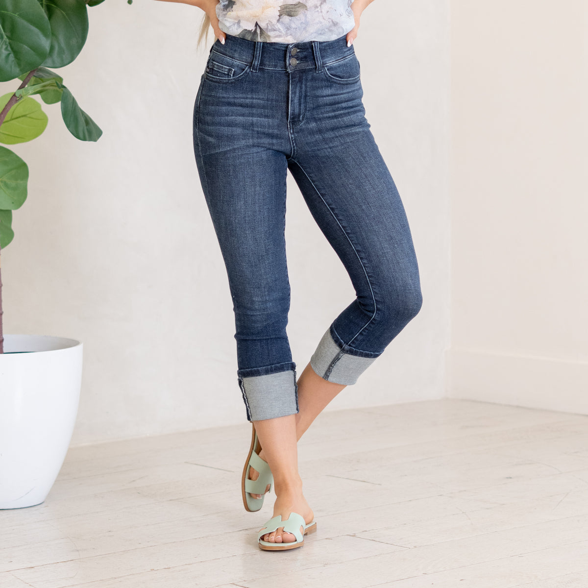 Judy Blue Jeans | Switch Up High Rise Double Button Capris Regular ...