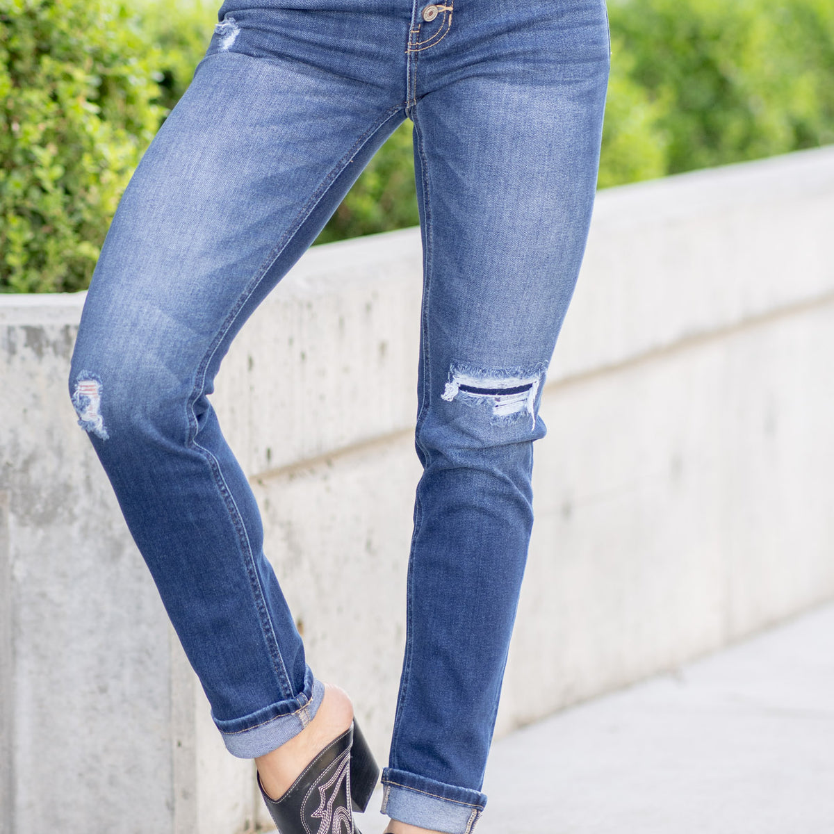 KanCan Jeans | Eternity Mid Rise Cuffed Skinny Straight Leg Medium Blue ...