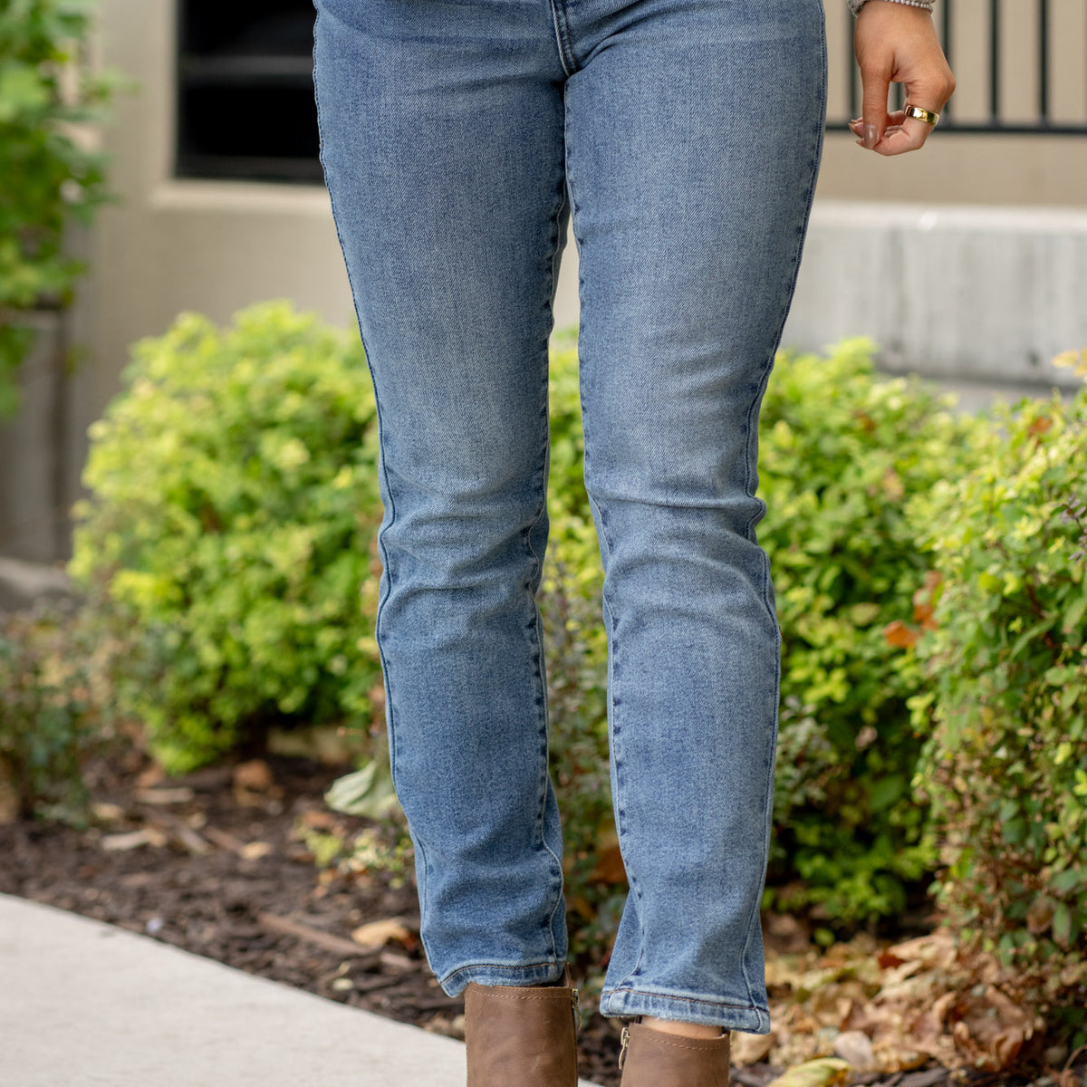 Judy Blue Jeans Plaid Patch High Rise Straight Leg Regular & Plus Sizes ...