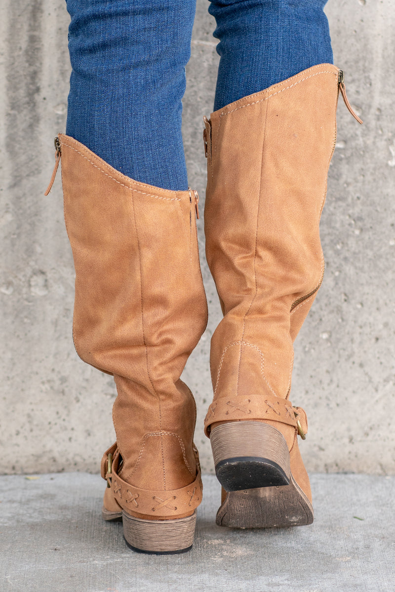 Very G Shoes | Merlot Tall Boots - VGTB0033-Tan – American Blues