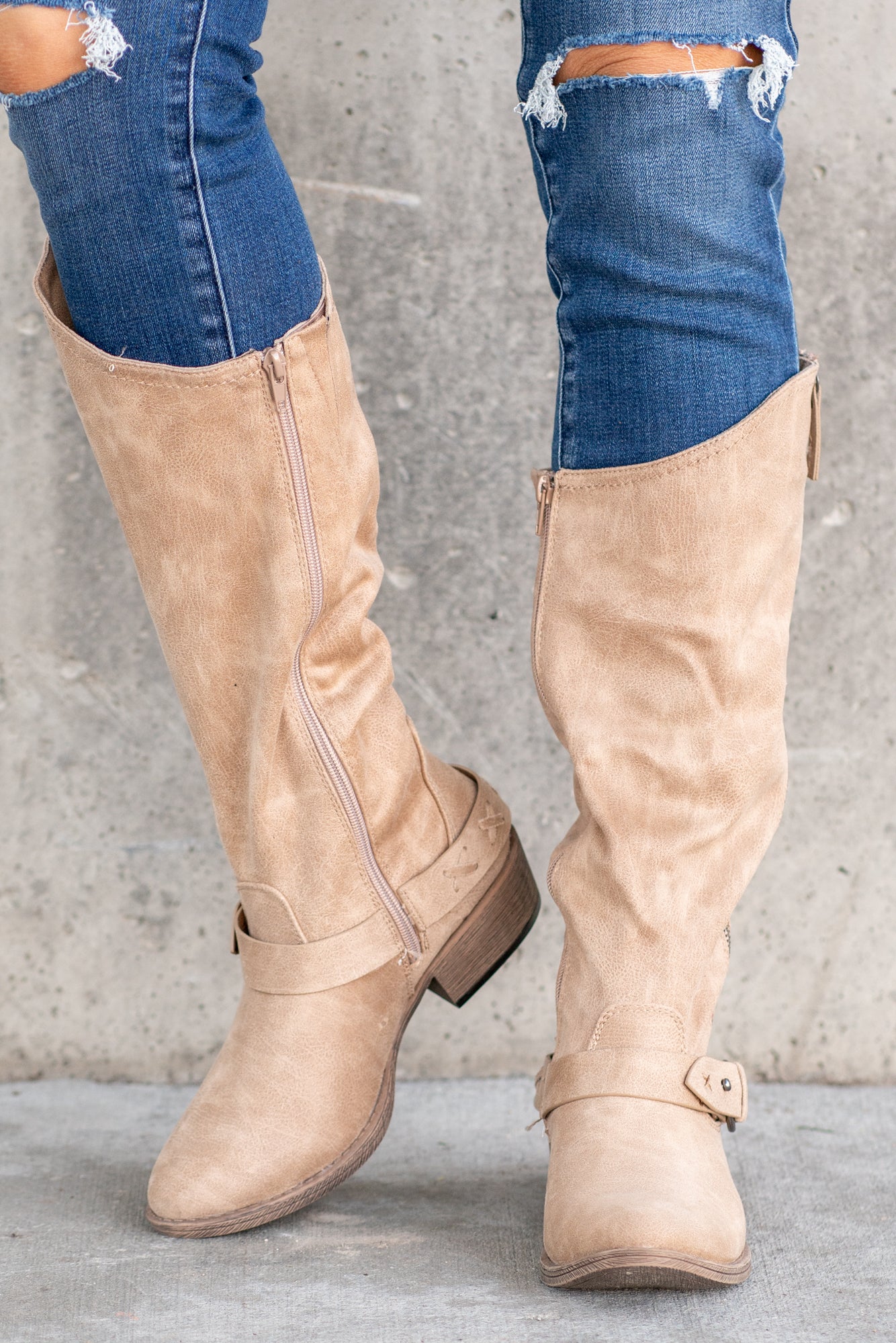 Very G Shoes | Merlot Tall Boots - VGTB0033-Cream – American Blues