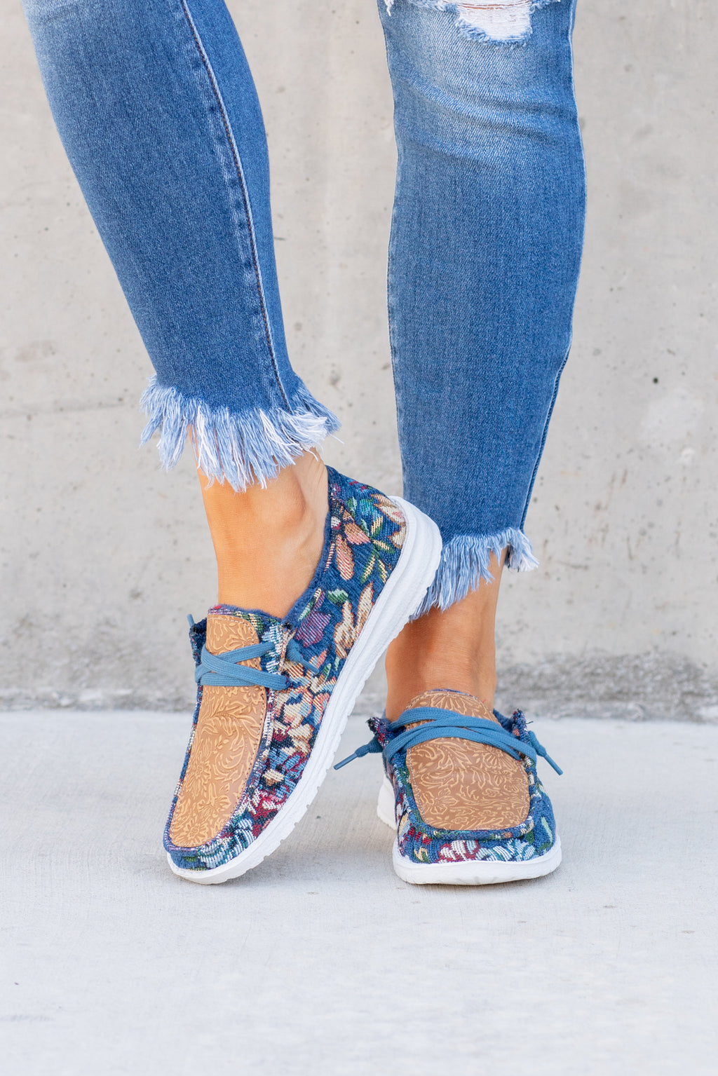 Gypsy Jazz Shoes | Macy Floral Embossed Boat Shoe Sneakers - GJSP0266 ...