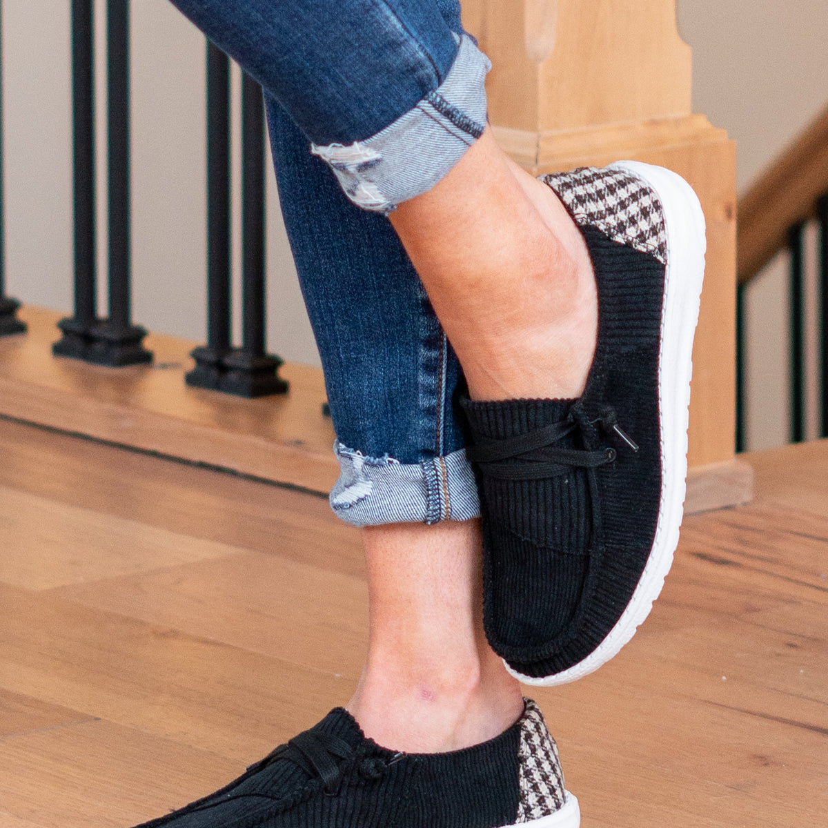Gypsy Jazz Shoes | Prep Plaid Boat Shoes GJSP0280-Black – American Blues