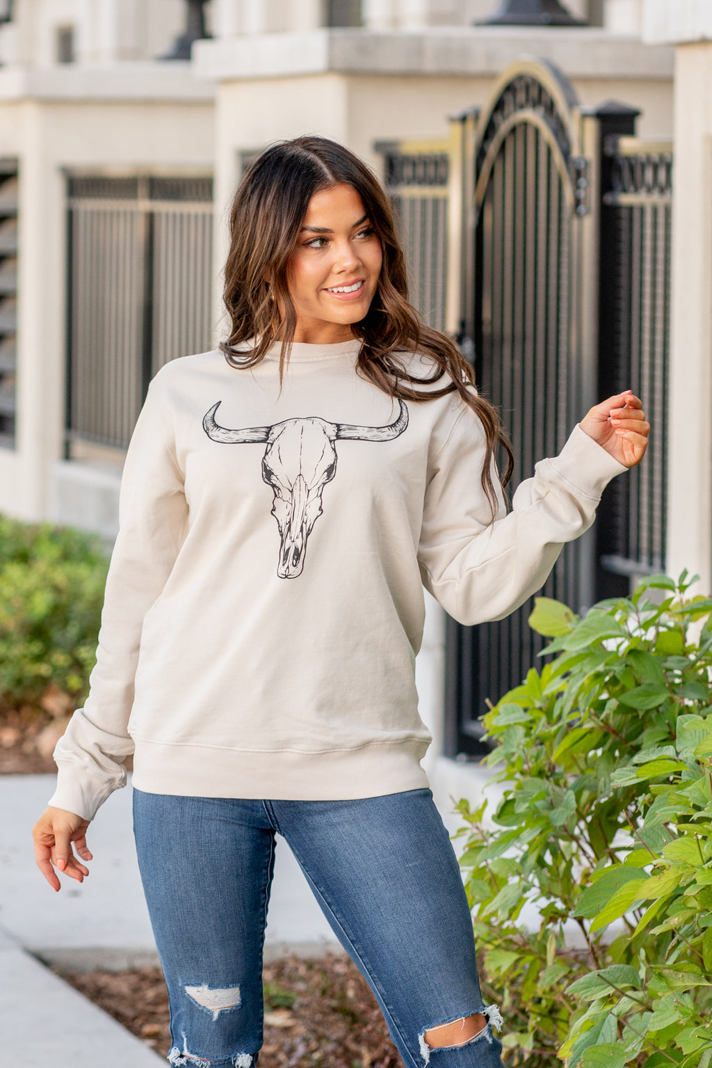 Zutter | Longhorn Long Sleeve Pull Over Sweater K8911-2938-Bone ...