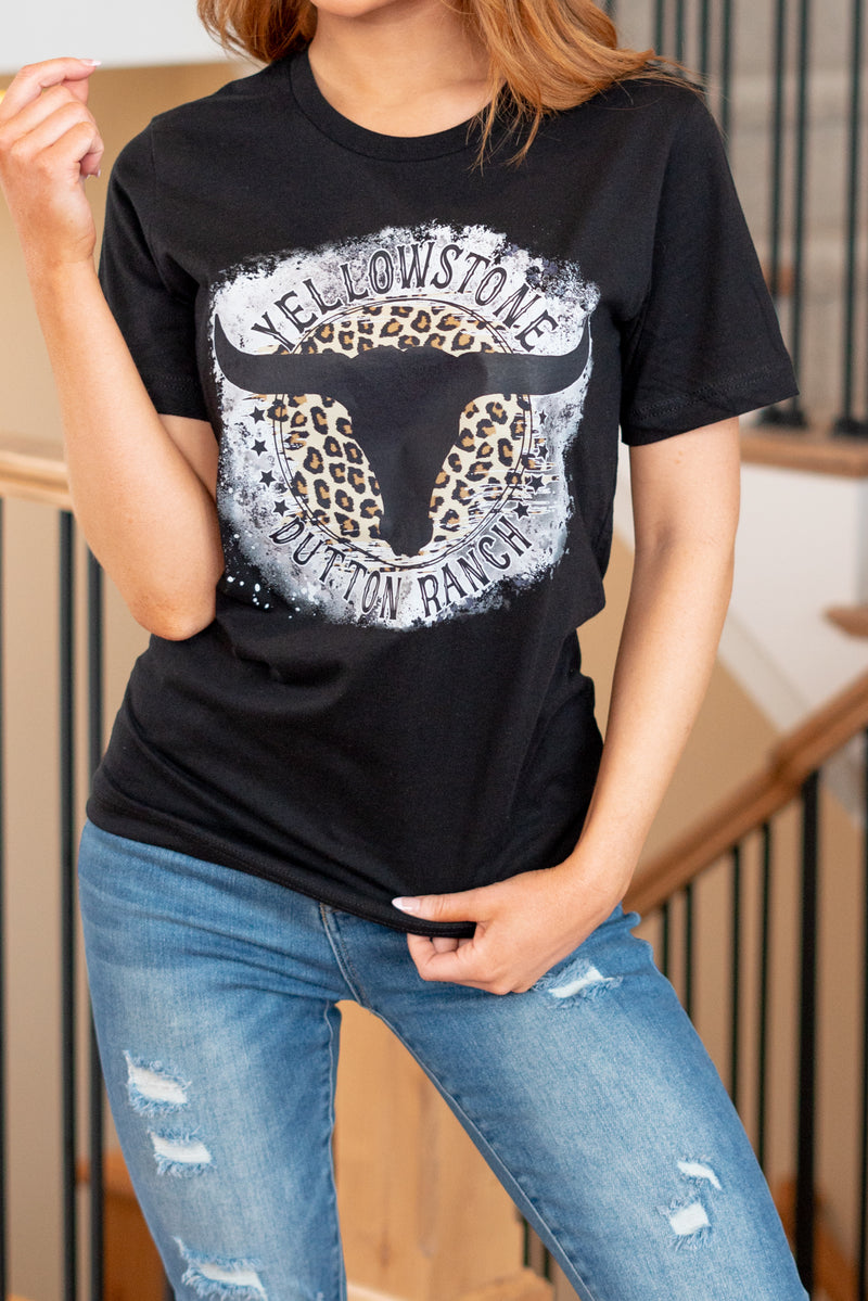 Longhorn Leopard Graphic Tee - Black – American Blues