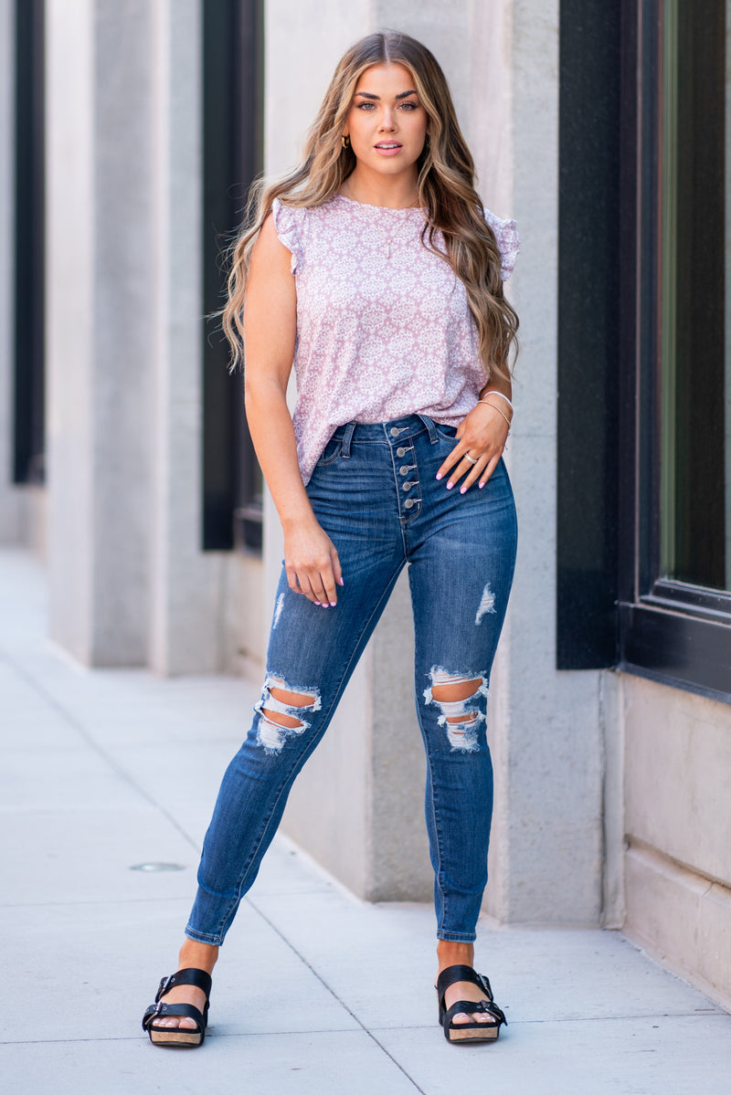 High Waisted Ripped Jeans